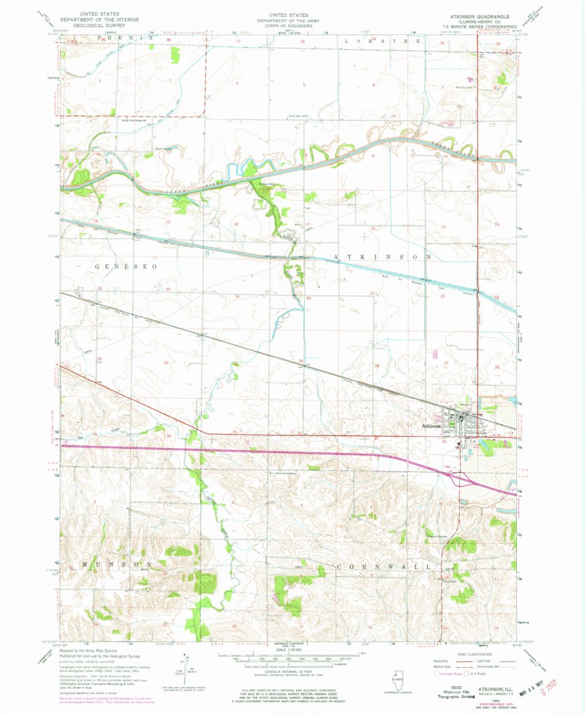 Atkinson, IL (1953, 24000-Scale) Map by United States Geological Survey ...