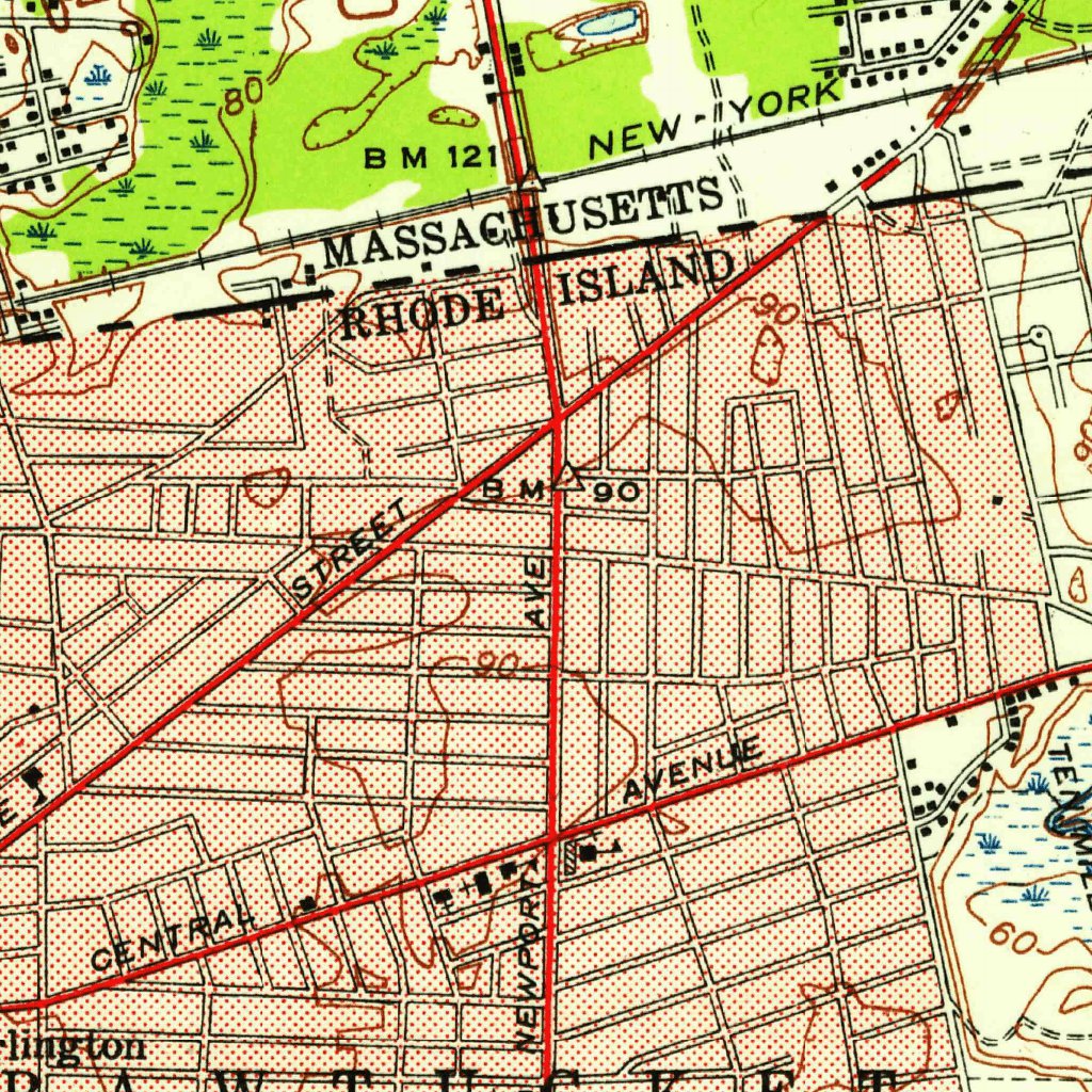 Attleboro, MA-RI (1949, 24000-Scale) Map by United States Geological ...
