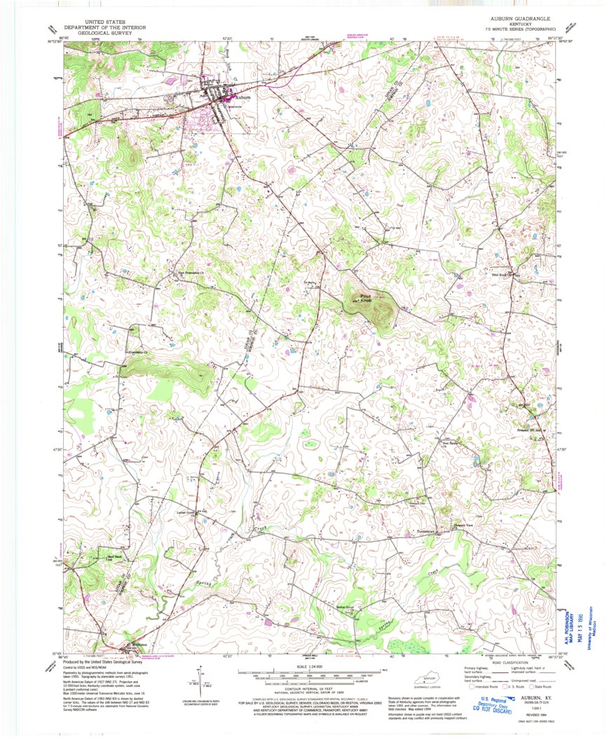 Auburn, KY (1951, 24000-Scale) Map by United States Geological Survey ...