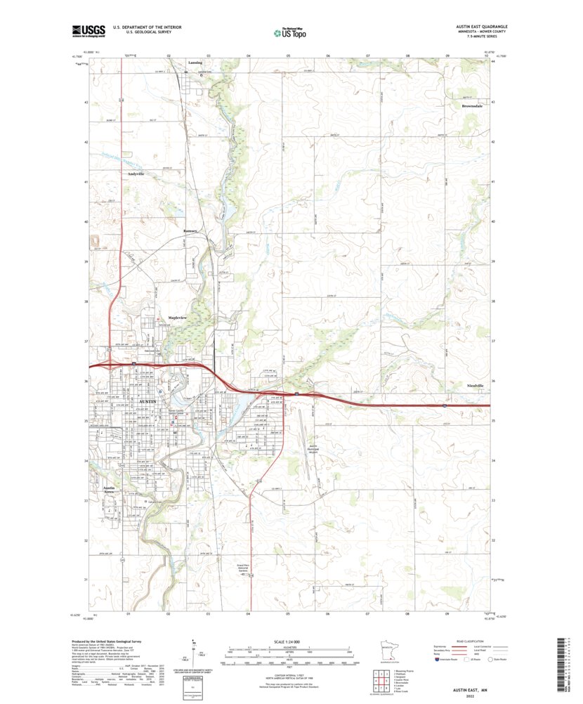 Austin East, MN (2022, 24000-Scale) Map by United States Geological ...