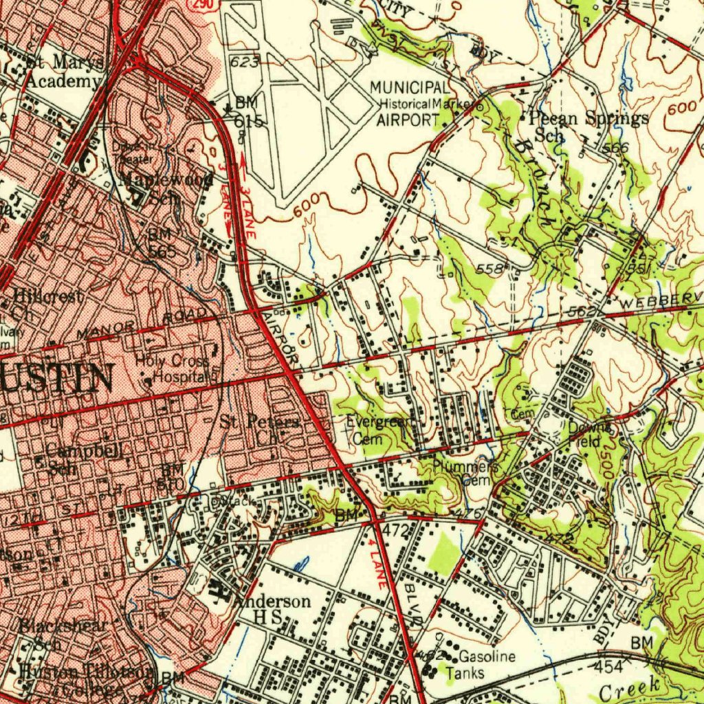 Austin, TX (1955, 62500-Scale) Map by United States Geological Survey ...