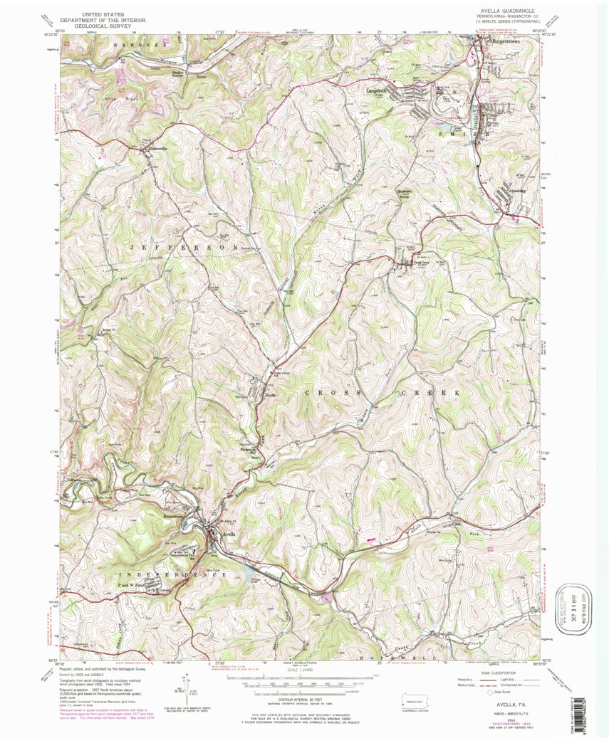 Avella, PA (1954, 24000-Scale) Map by United States Geological Survey ...