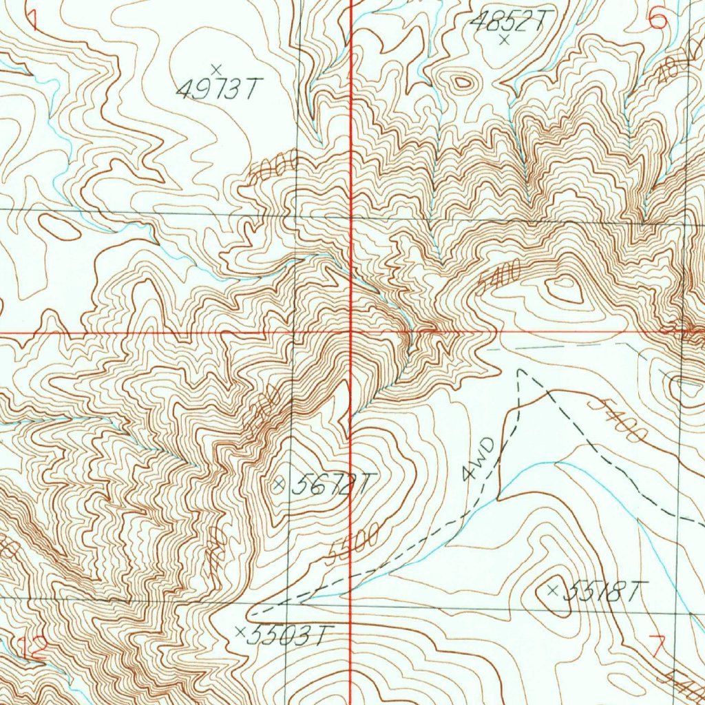 Badlands Hills, WY (1987, 24000-Scale) Map by United States Geological ...