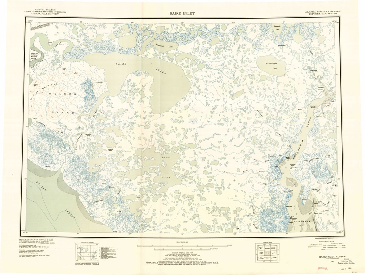 Baird Inlet, AK (1951, 250000-Scale) Map by United States Geological ...
