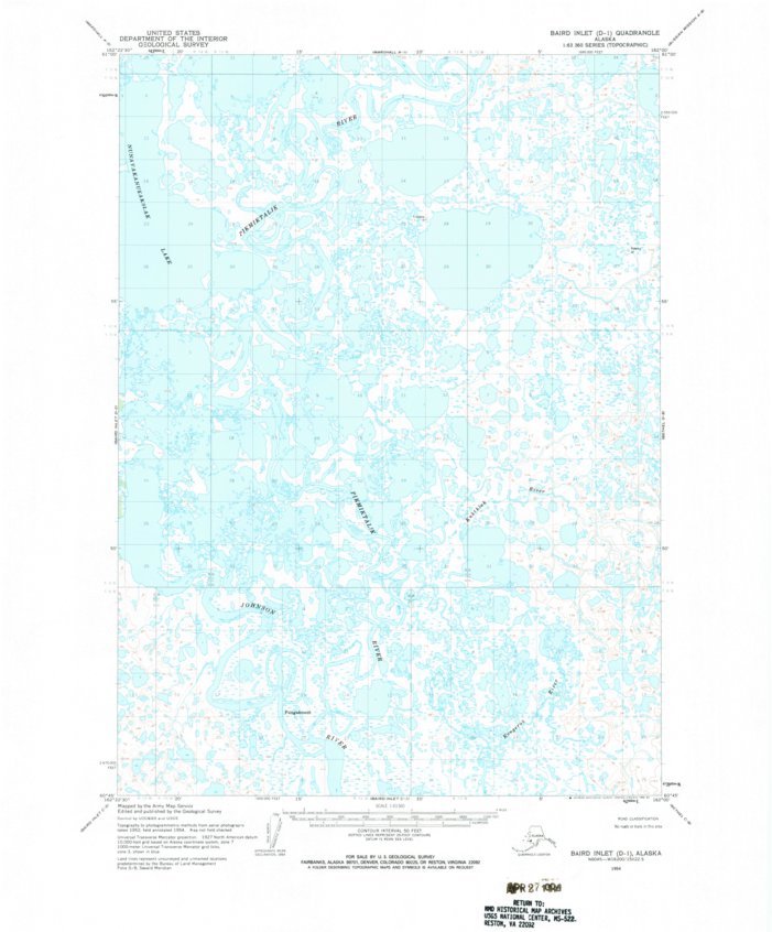 Baird Inlet D-1, AK (1954, 63360-Scale) Map by United States Geological ...