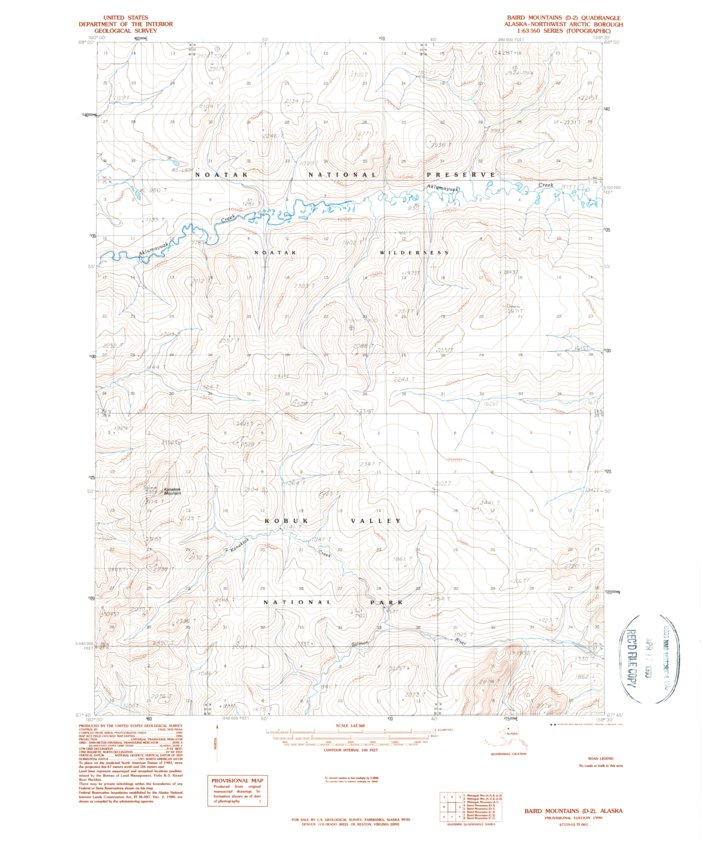 Baird Mountains D-2, AK (1990, 63360-Scale) Map by United States ...