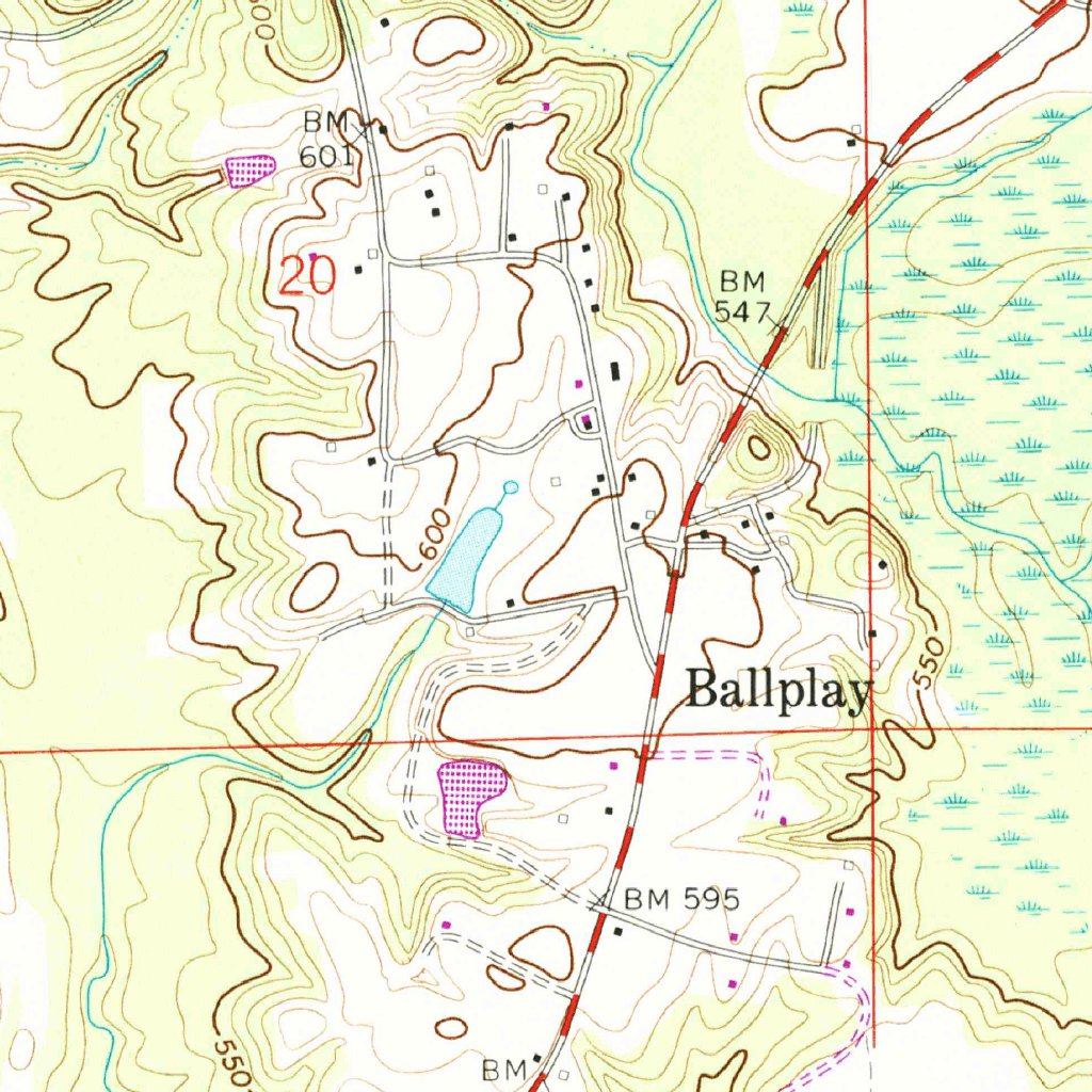 Ballplay, AL (1967, 24000-Scale) Map by United States Geological Survey ...