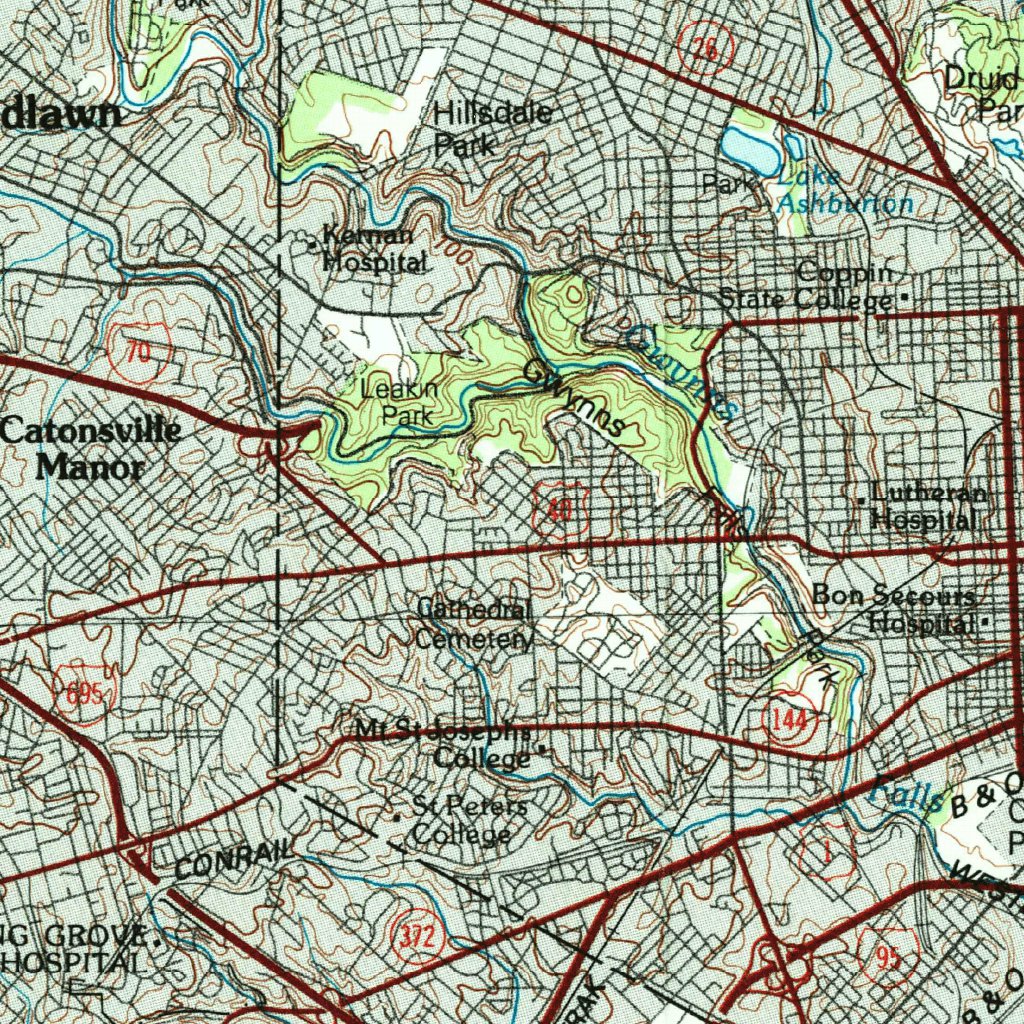 Baltimore, MD (1984, 100000-Scale) Map by United States Geological ...