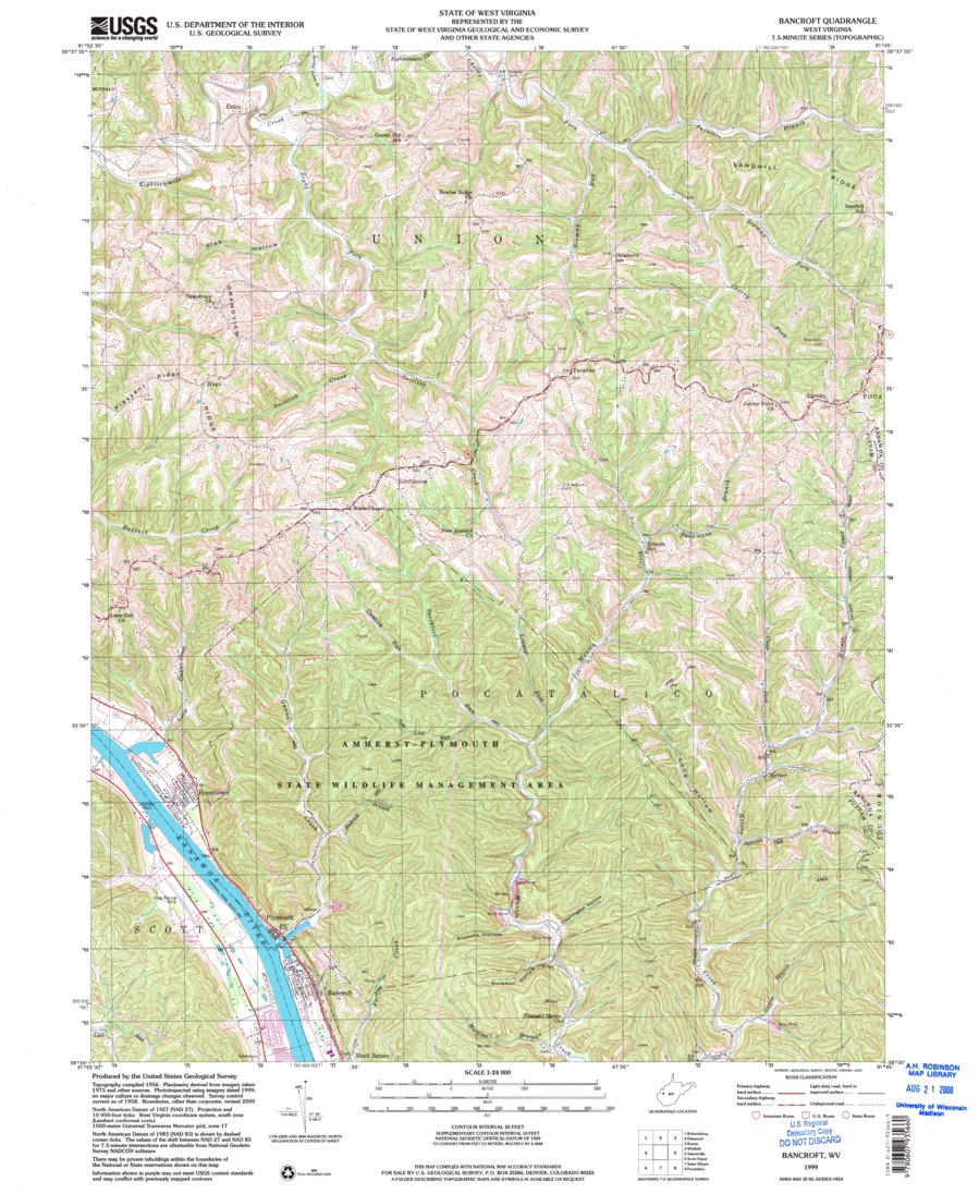 Bancroft, WV (1999, 24000-Scale) Map by United States Geological Survey ...