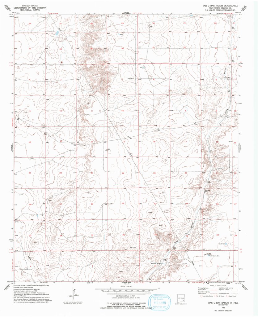 Bar C Bar Ranch, NM (1952, 24000-Scale) Map by United States Geological ...