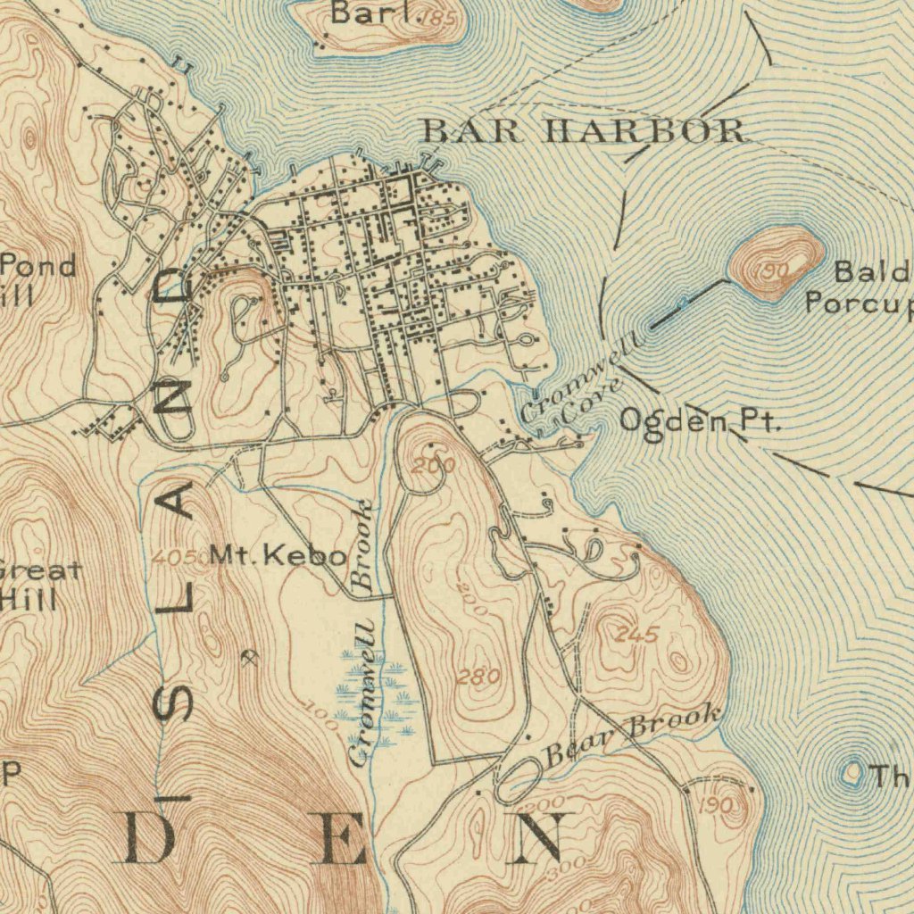 Bar Harbor, ME (1904, 62500-Scale) Map by United States Geological ...