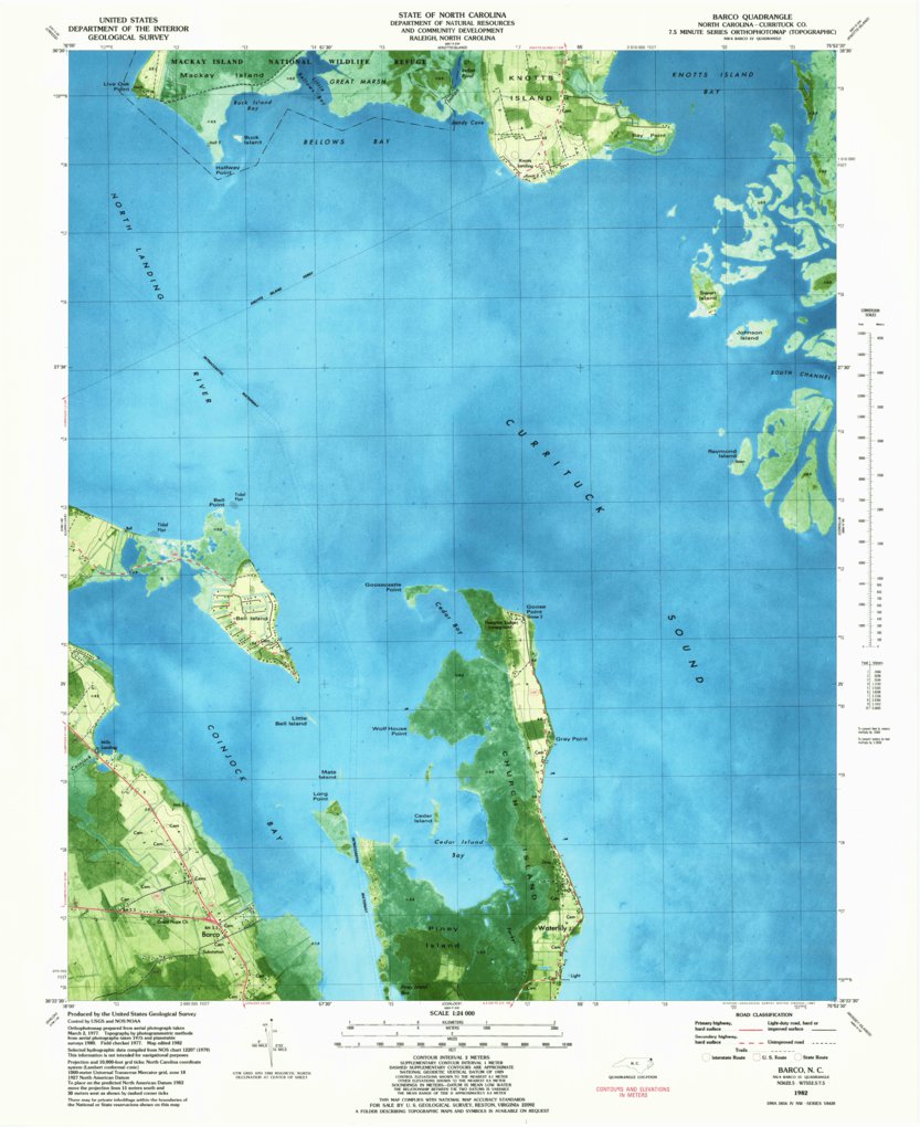 Barco, NC (1982, 24000-Scale) Map by United States Geological Survey ...