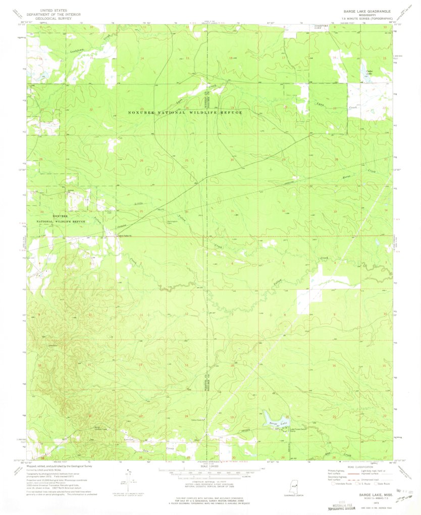 Barge Lake, MS (1973, 24000-Scale) Map by United States Geological ...