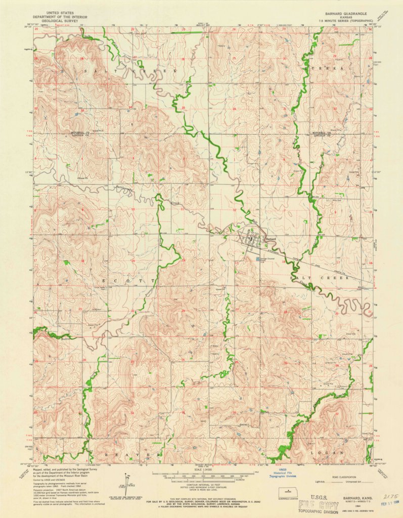 Barnard, KS (1964, 24000-Scale) Map by United States Geological Survey ...