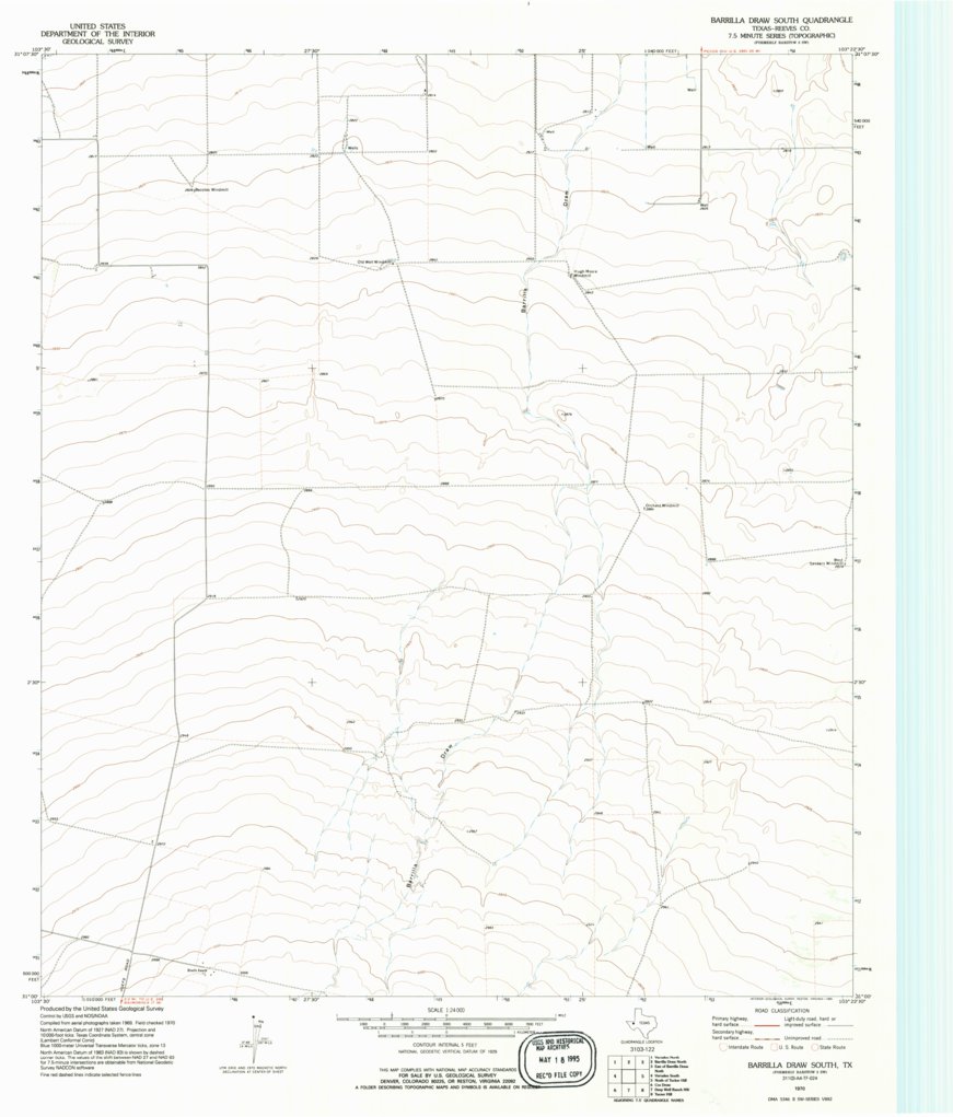 Barrilla Draw South, TX (1970, 24000-Scale) Map by United States ...