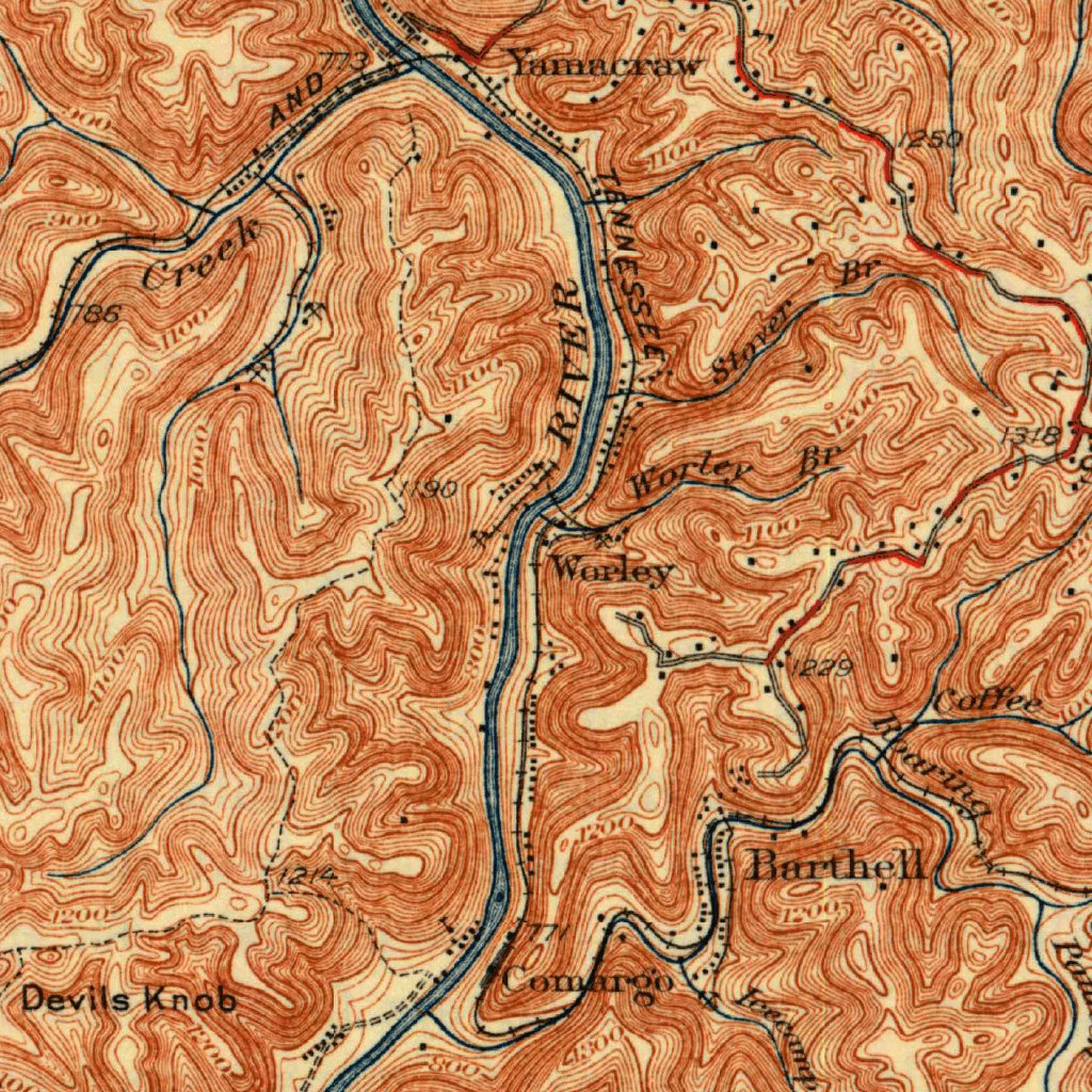 Barthell, KY-TN (1934, 62500-Scale) Map by United States Geological ...