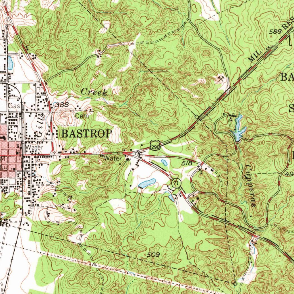 Bastrop, TX (1948, 62500-Scale) Map by United States Geological Survey ...