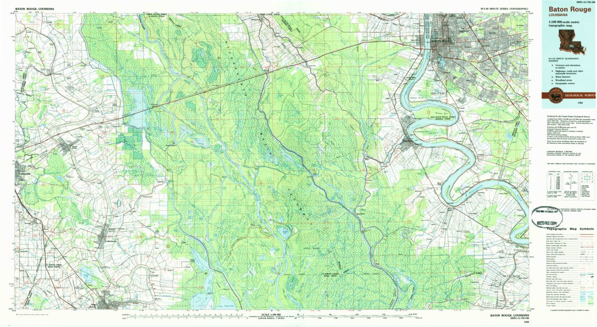 Baton Rouge, LA (1984, 100000-Scale) Map by United States Geological ...