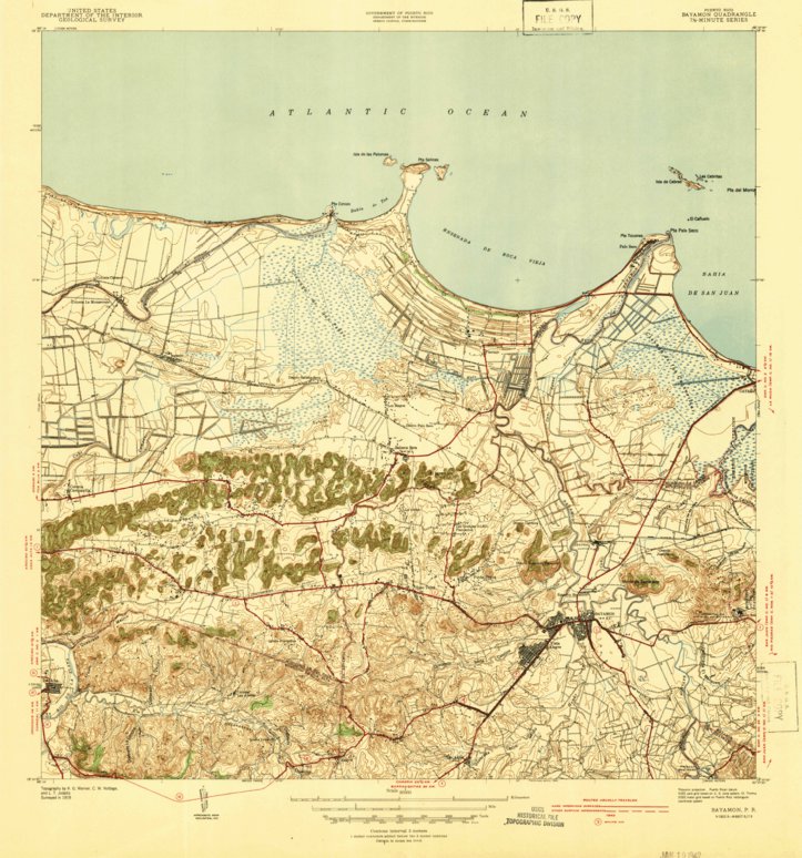Bayamon, PR (1941, 30000-Scale) Map by United States Geological Survey ...