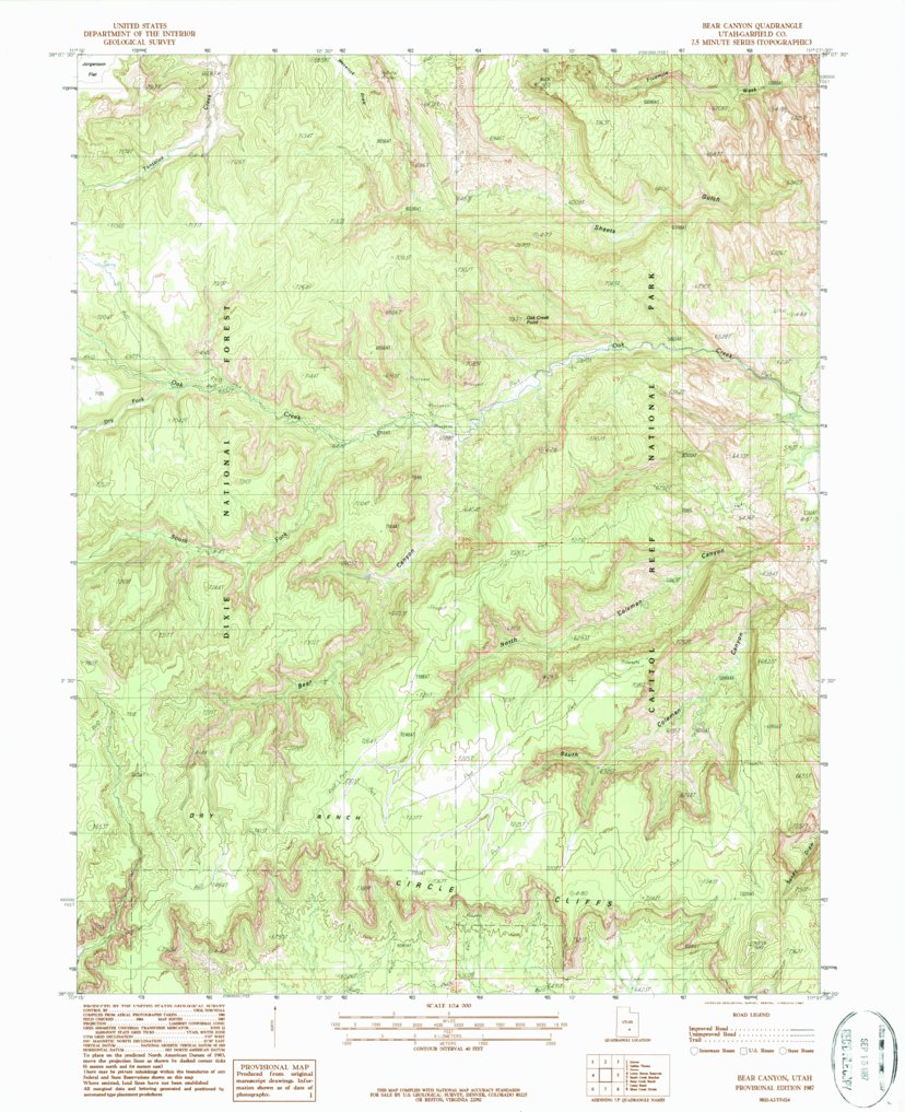 Bear Canyon, UT (1987, 24000-Scale) Map by United States Geological ...