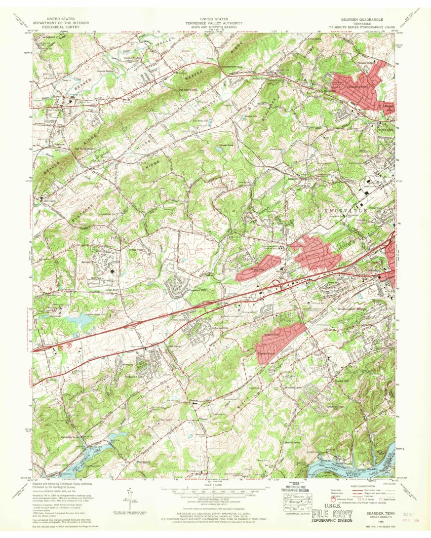 Bearden, TN (1966, 24000-Scale) Map by United States Geological Survey ...