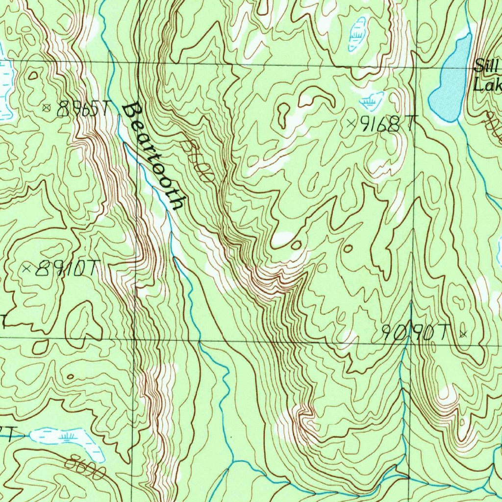 Beartooth Butte, WY (1989, 24000-Scale) Map by United States Geological ...