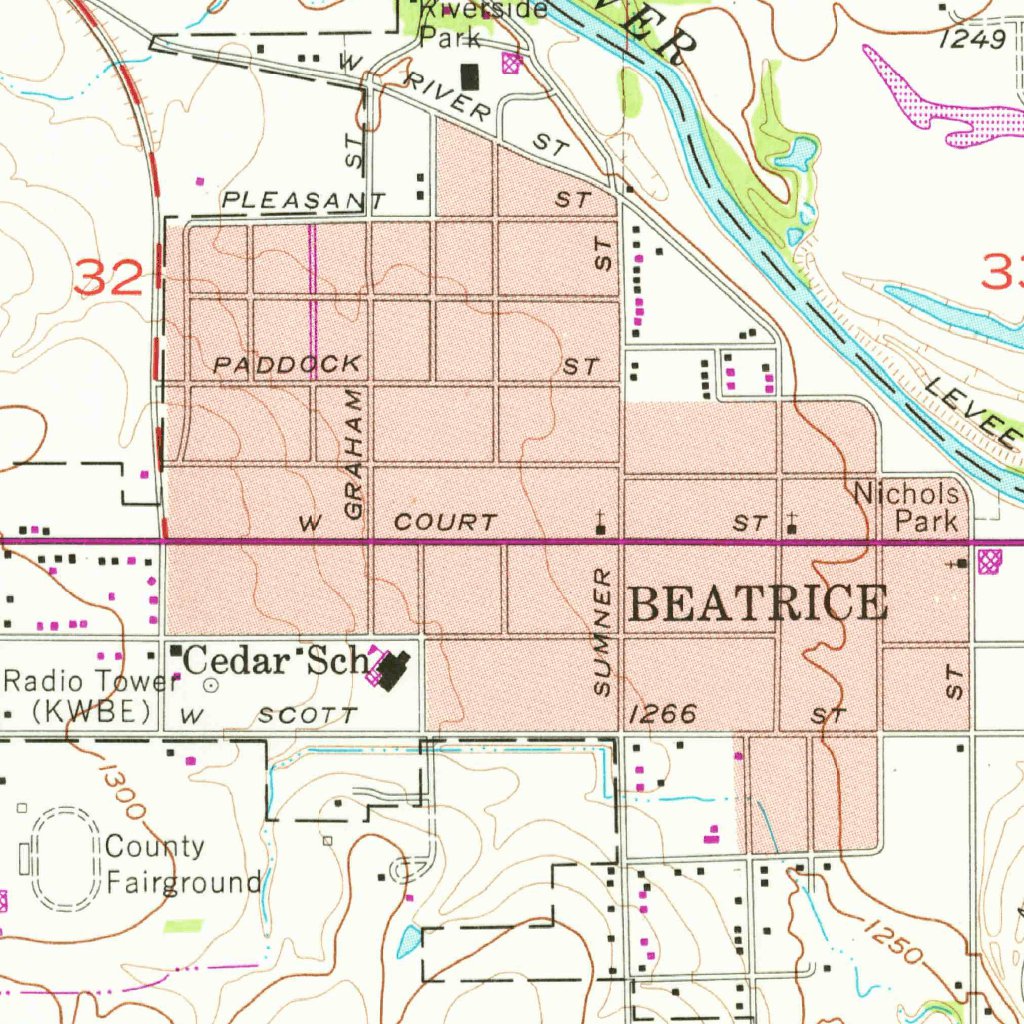 Beatrice West, NE (1957, 24000-Scale) Map by United States Geological ...