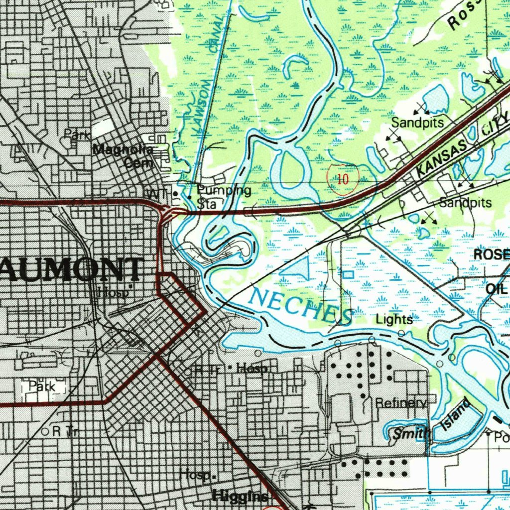 Beaumont, TX (1986, 100000-Scale) Map by United States Geological ...