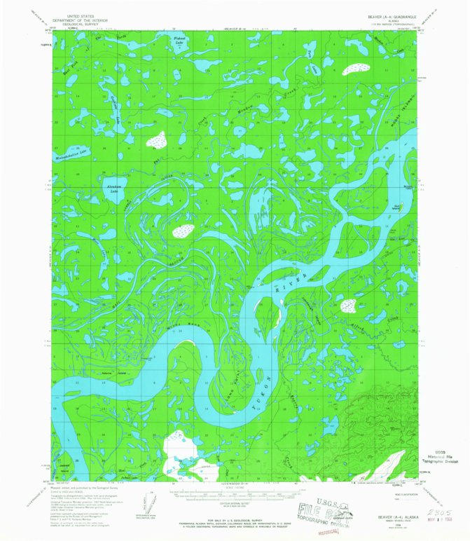 Beaver A-4, AK (1956, 63360-Scale) Map by United States Geological ...