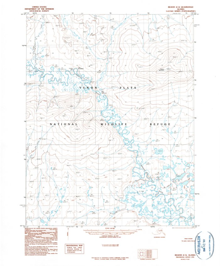 Beaver C-3, AK (1990, 63360-Scale) Map by United States Geological ...