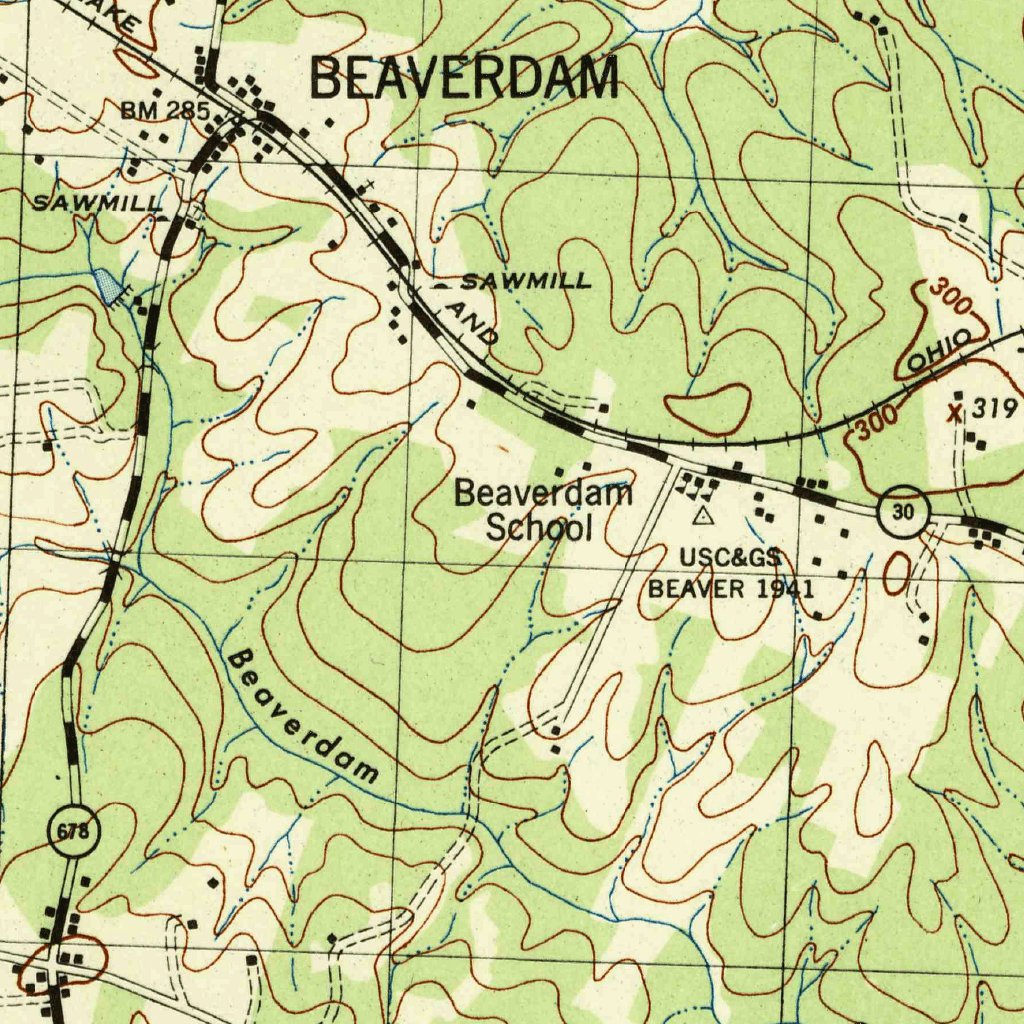 Beaverdam, VA (1943, 31680-Scale) Map by United States Geological ...
