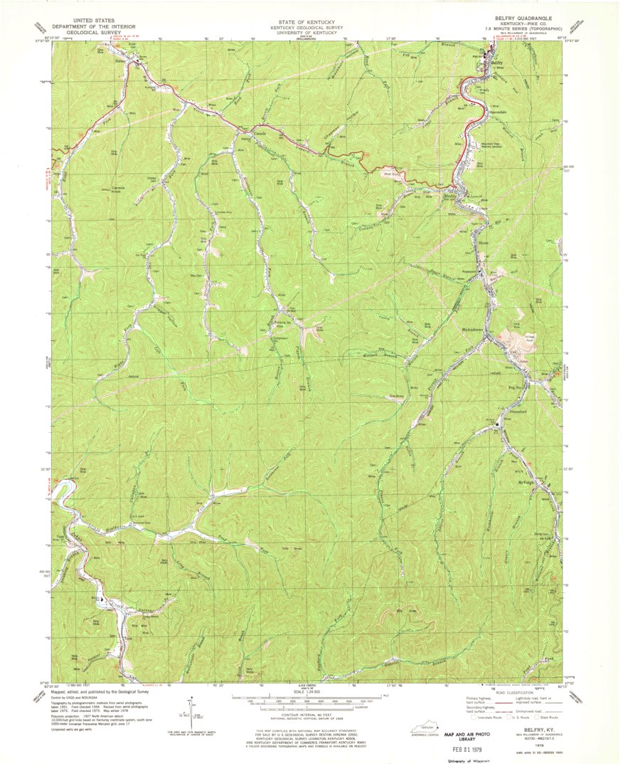 Belfry, KY (1978, 24000-Scale) Map by United States Geological Survey ...