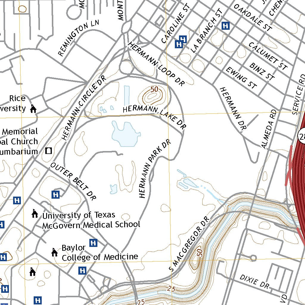 Bellaire, TX (2022, 24000-Scale) Map by United States Geological Survey ...