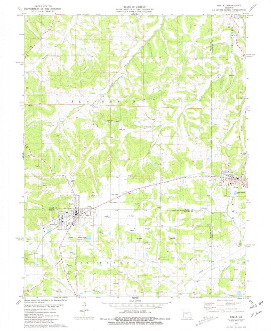 Belle, MO (1981, 24000-Scale) Map by United States Geological Survey ...
