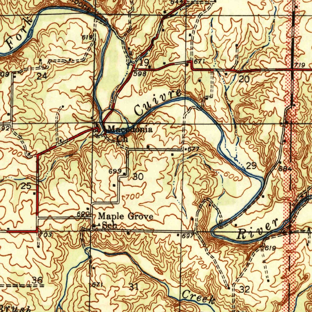 Bellflower, MO (1945, 62500-Scale) Map by United States Geological ...