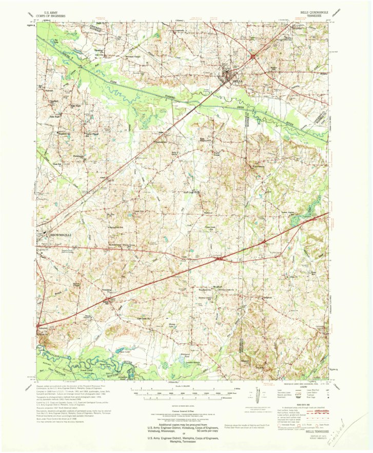 Bells, TN (1970, 62500-Scale) Map by United States Geological Survey ...