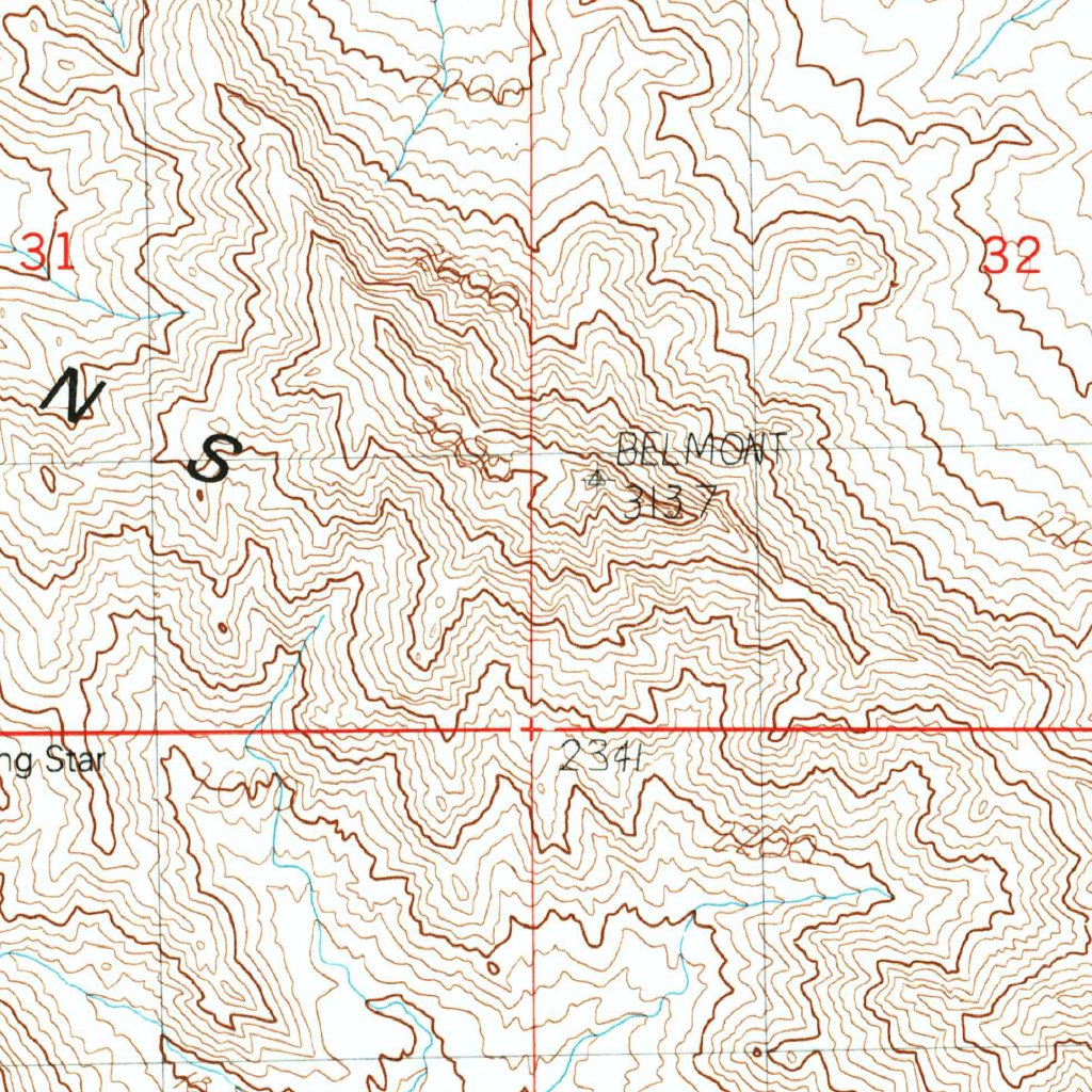 Belmont Mountain, AZ (1989, 24000-Scale) Map by United States ...