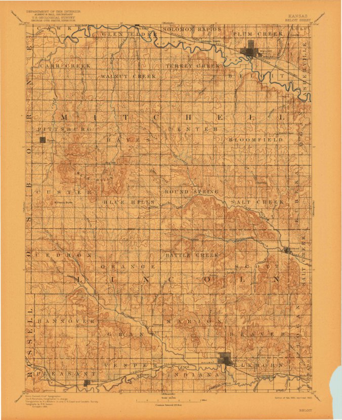 Beloit, KS (1894, 125000-Scale) Map by United States Geological Survey ...