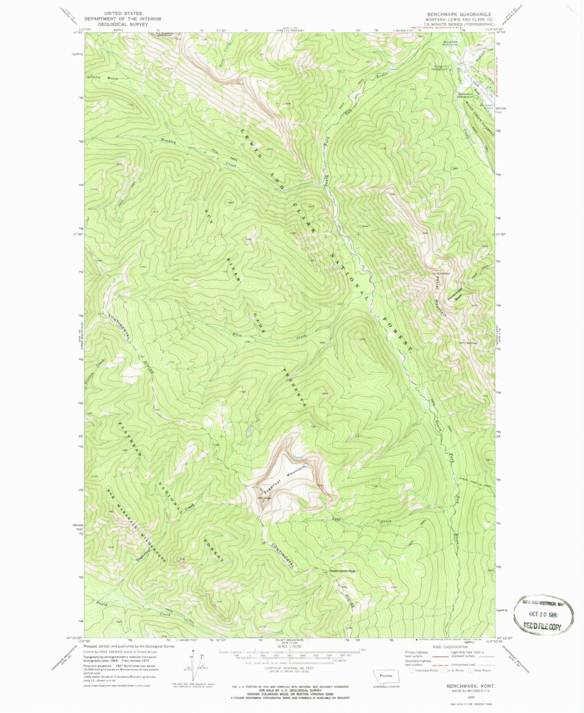 Benchmark, MT (1970, 24000-Scale) Map by United States Geological ...