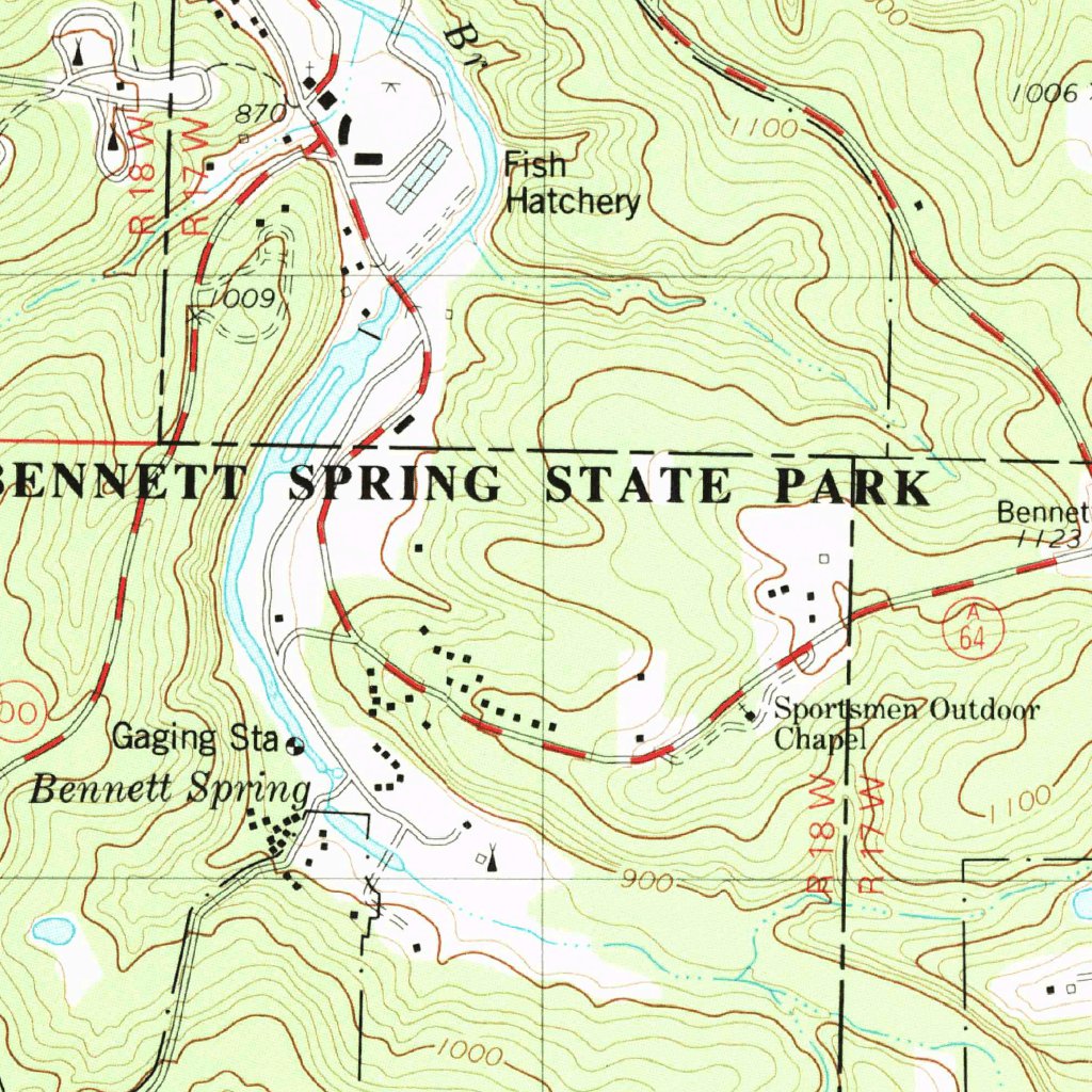 Bennett Springs, MO (1982, 24000-Scale) Map by United States Geological ...
