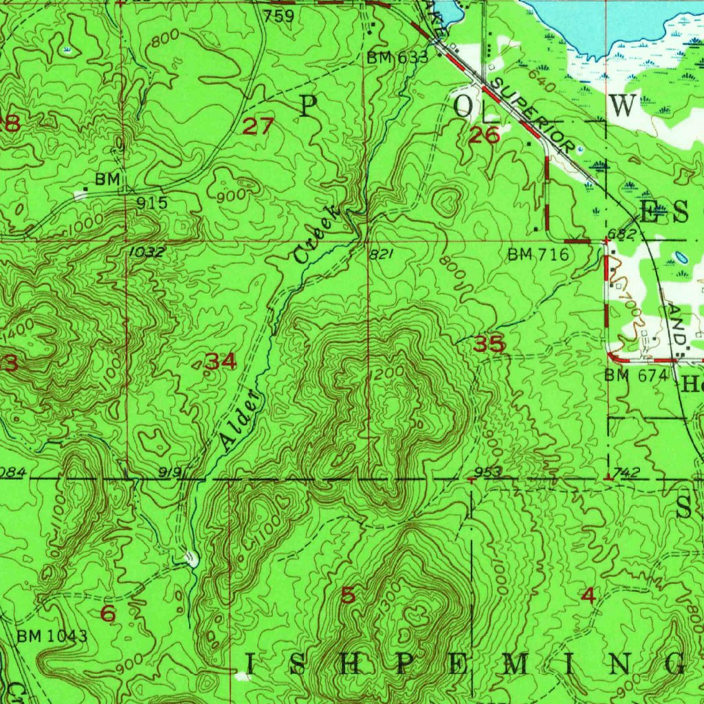 Big Bay, MI (1954, 62500-Scale) Map by United States Geological Survey ...