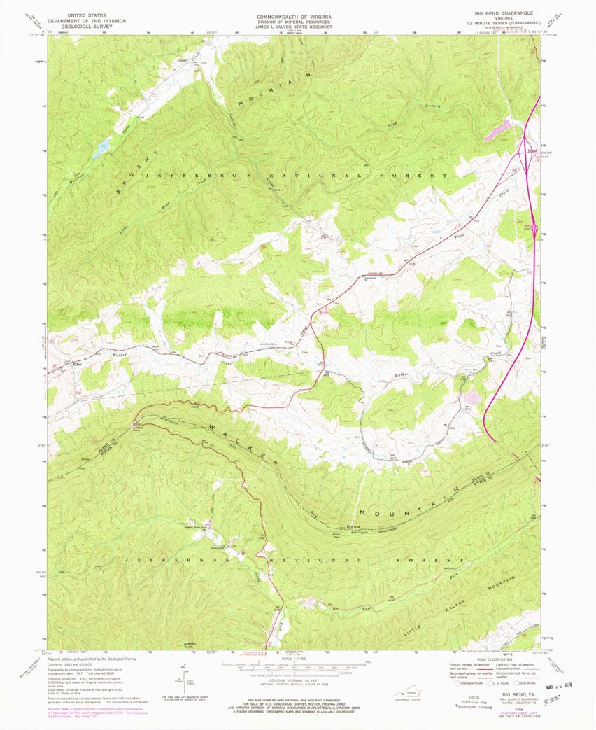 Big Bend, VA (1968, 24000-Scale) Map by United States Geological Survey ...