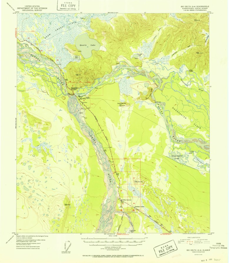 Big Delta A-4, AK (1952, 63360-Scale) Map by United States Geological ...