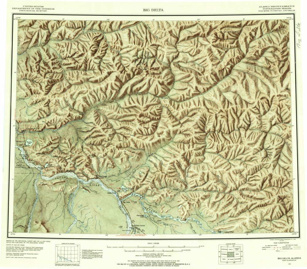 Big Delta, AK (1950, 250000-Scale) Map by United States Geological ...