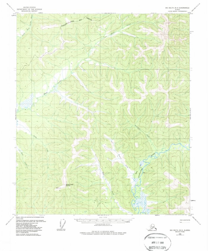 Big Delta B-3, AK (1958, 63360-Scale) Map by United States Geological ...