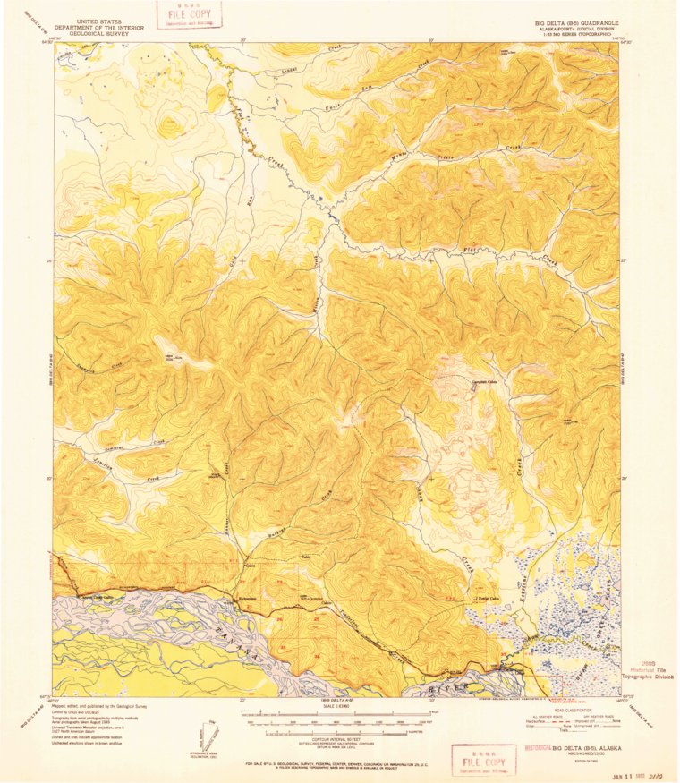 Big Delta B-5, AK (1952, 63360-Scale) Map by United States Geological ...