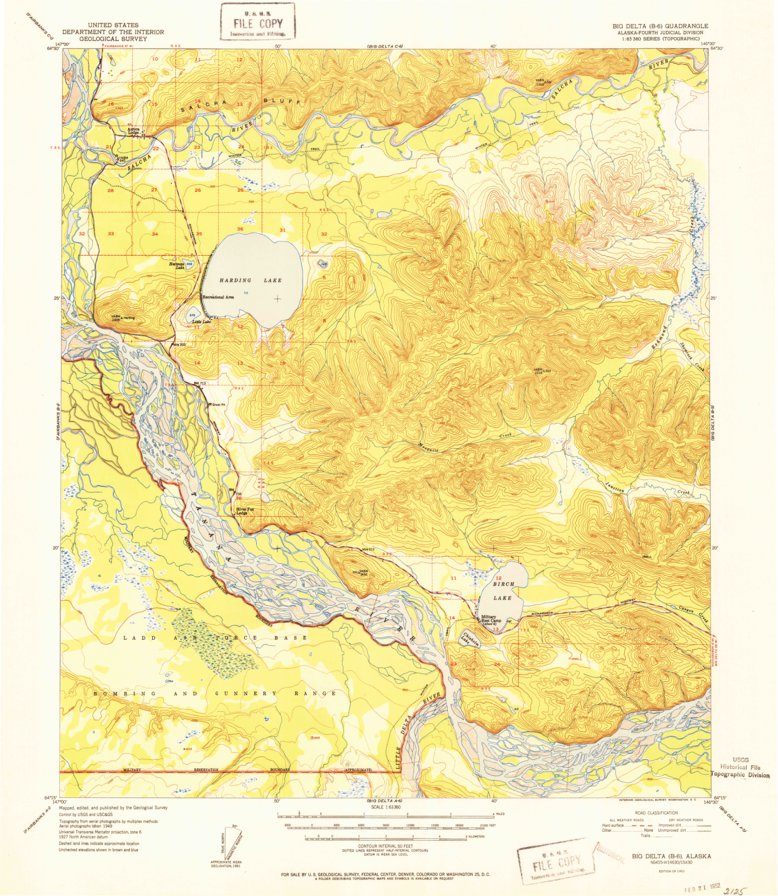 Big Delta B-6, AK (1952, 63360-Scale) Map by United States Geological ...