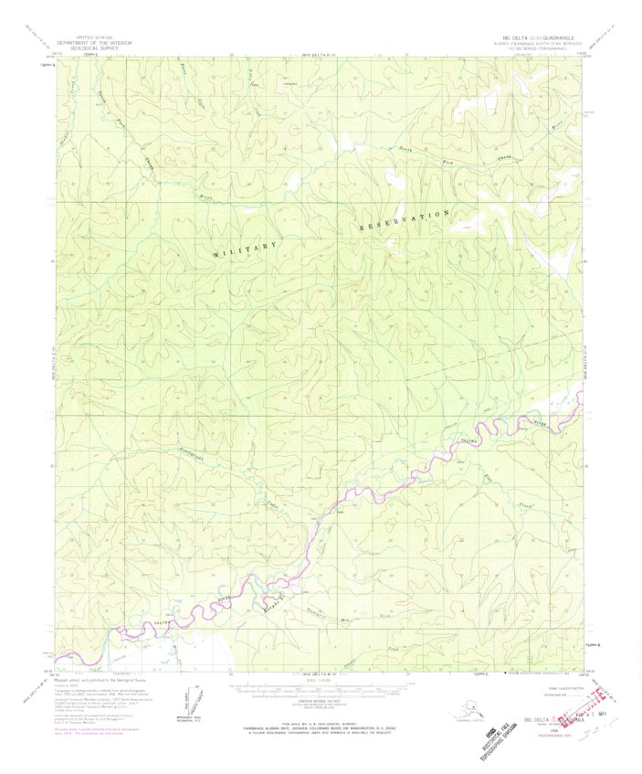 Big Delta C-5, AK (1958, 63360-Scale) Map by United States Geological ...