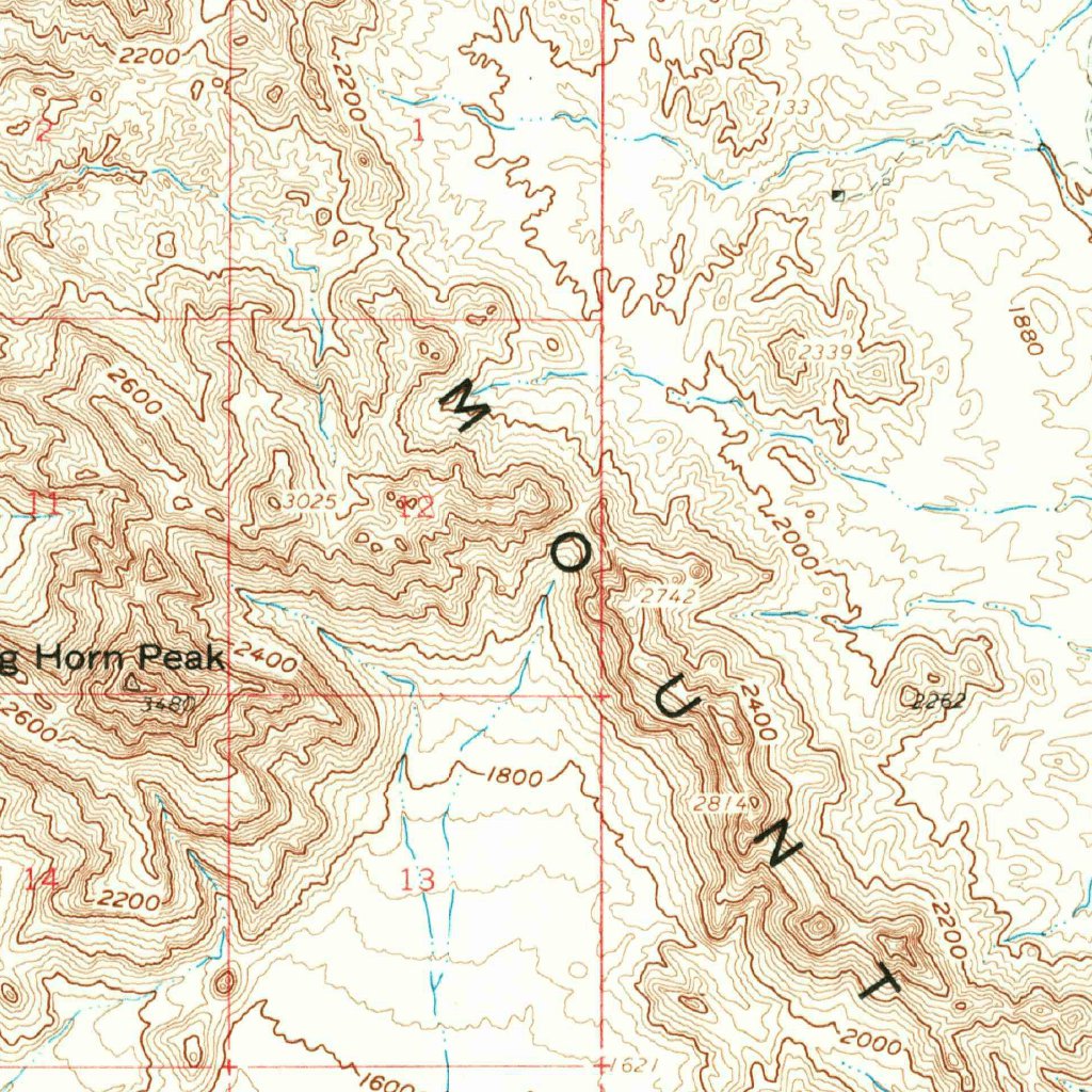 Big Horn Mountains, AZ (1961, 62500-Scale) Map by United States ...