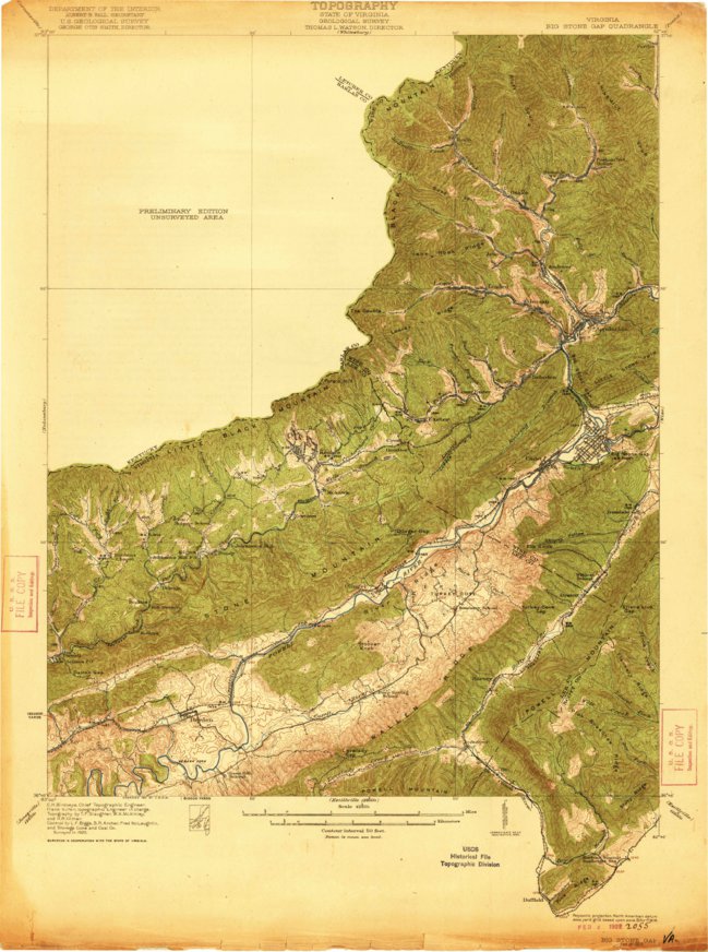 Big Stone Gap, VA-KY (1922, 62500-Scale) Map by United States ...